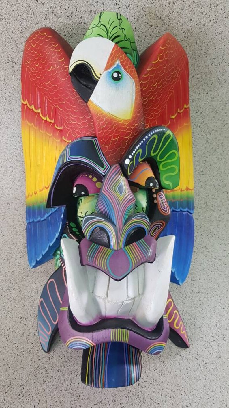 Ecological warrior mask and Macaw authentic Boruca mask | Etsy