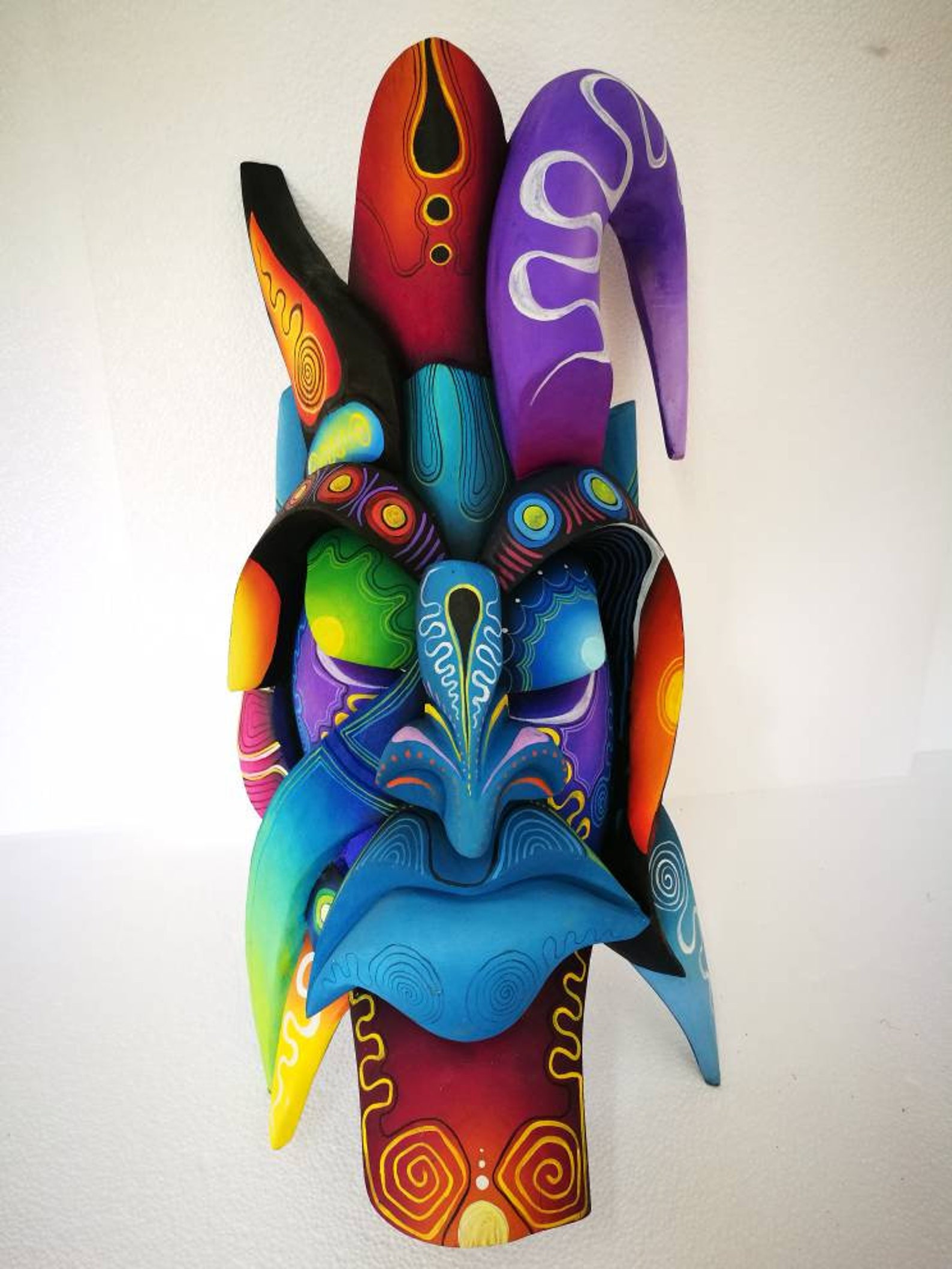 Boruca Maske schöne Krieger Maske Stammes-Maske Kunst aus | Etsy