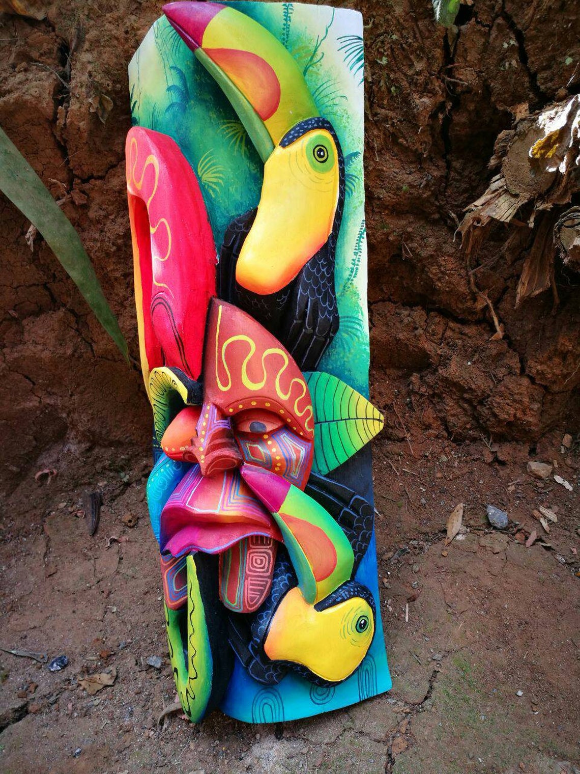 Original indigenous mask from Costa Rica art from Boruca | Etsy