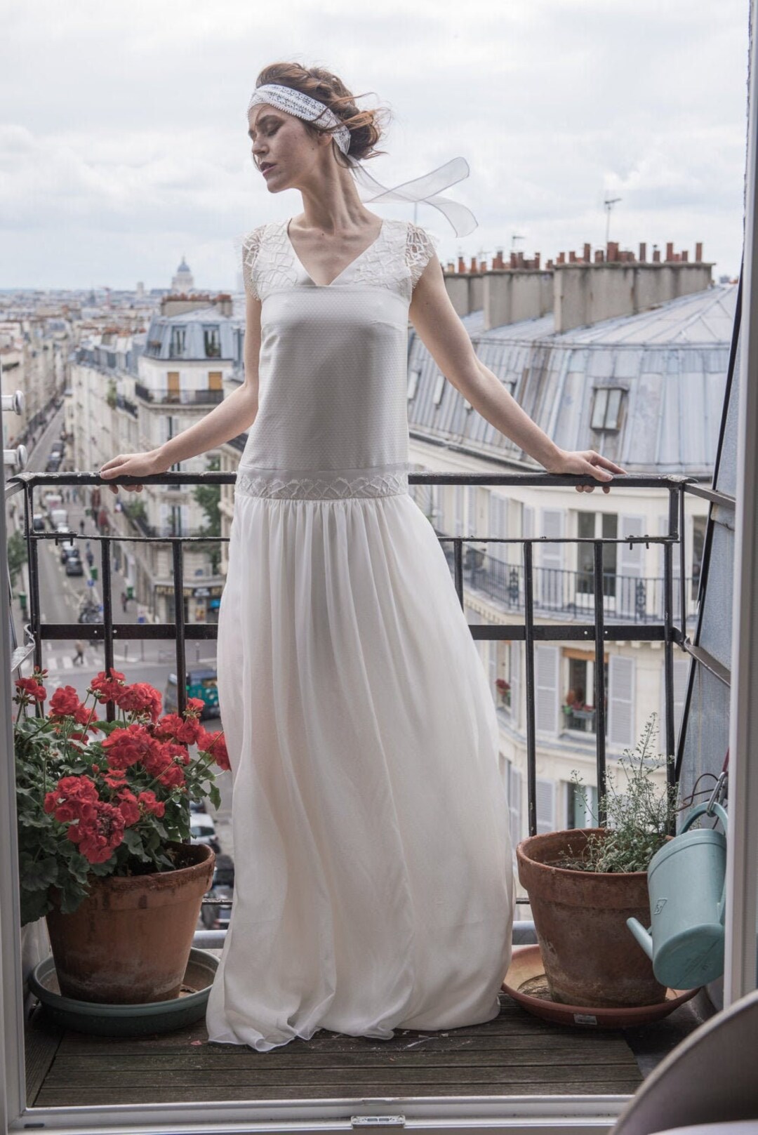 Valse Dress in Lace and Silk Chiffon for Wedding - Etsy