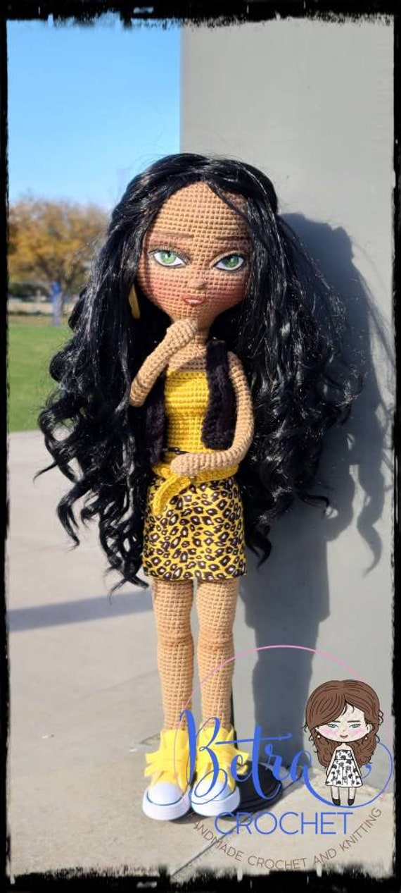 Samara Crochet Doll Handmade Doll Black Hair Doll | Etsy