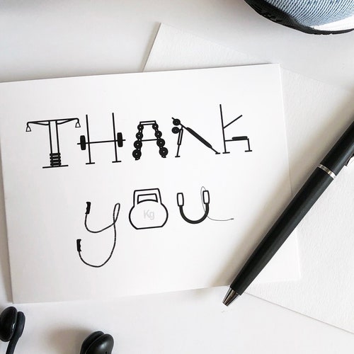 Fitness Thank You Cards Gym Thank You Card Trainer Thank You - Etsy Canada