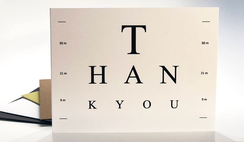 Eye Doctor Thank You Card - Surgery - Eye Test - Glasses - Optometrist ...