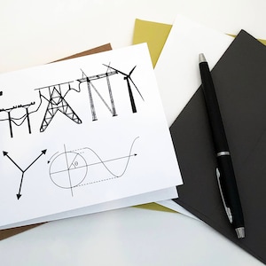 Power Themed Thank You Card - Engineering - Industrial - Electrician ...