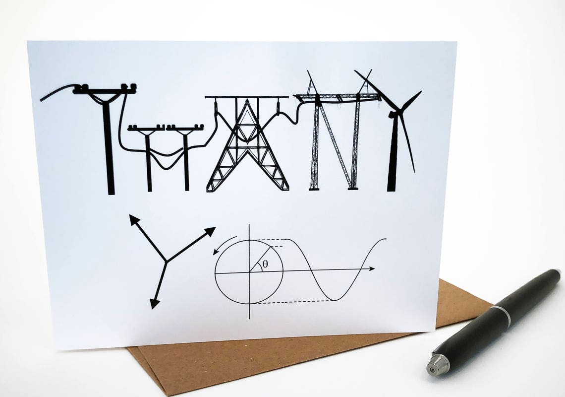 Power Themed Thank You Card - Engineering - Industrial - Electrician ...