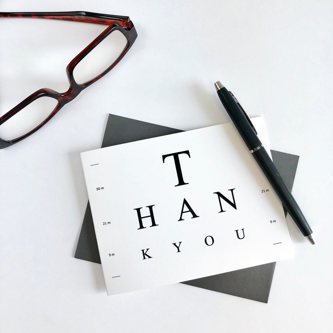 Eye Doctor Thank You Card - Surgery - Eye Test - Glasses - Optometrist ...