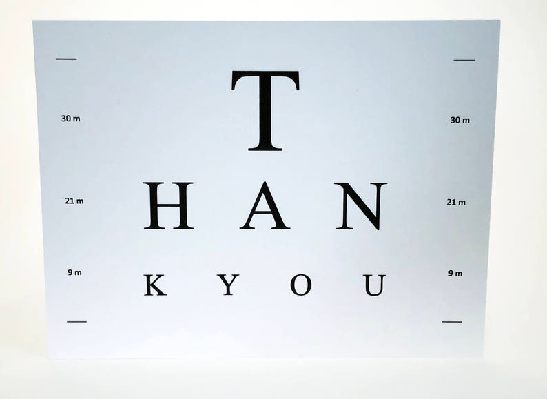 Eye Doctor Thank You Card Surgery Eye Test Glasses - Etsy
