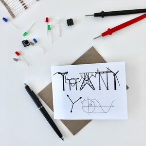 Power Themed Thank You Card - Engineering - Industrial - Electrician ...