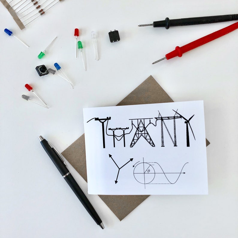 Power Themed Thank You Card - Engineering - Industrial - Electrician ...