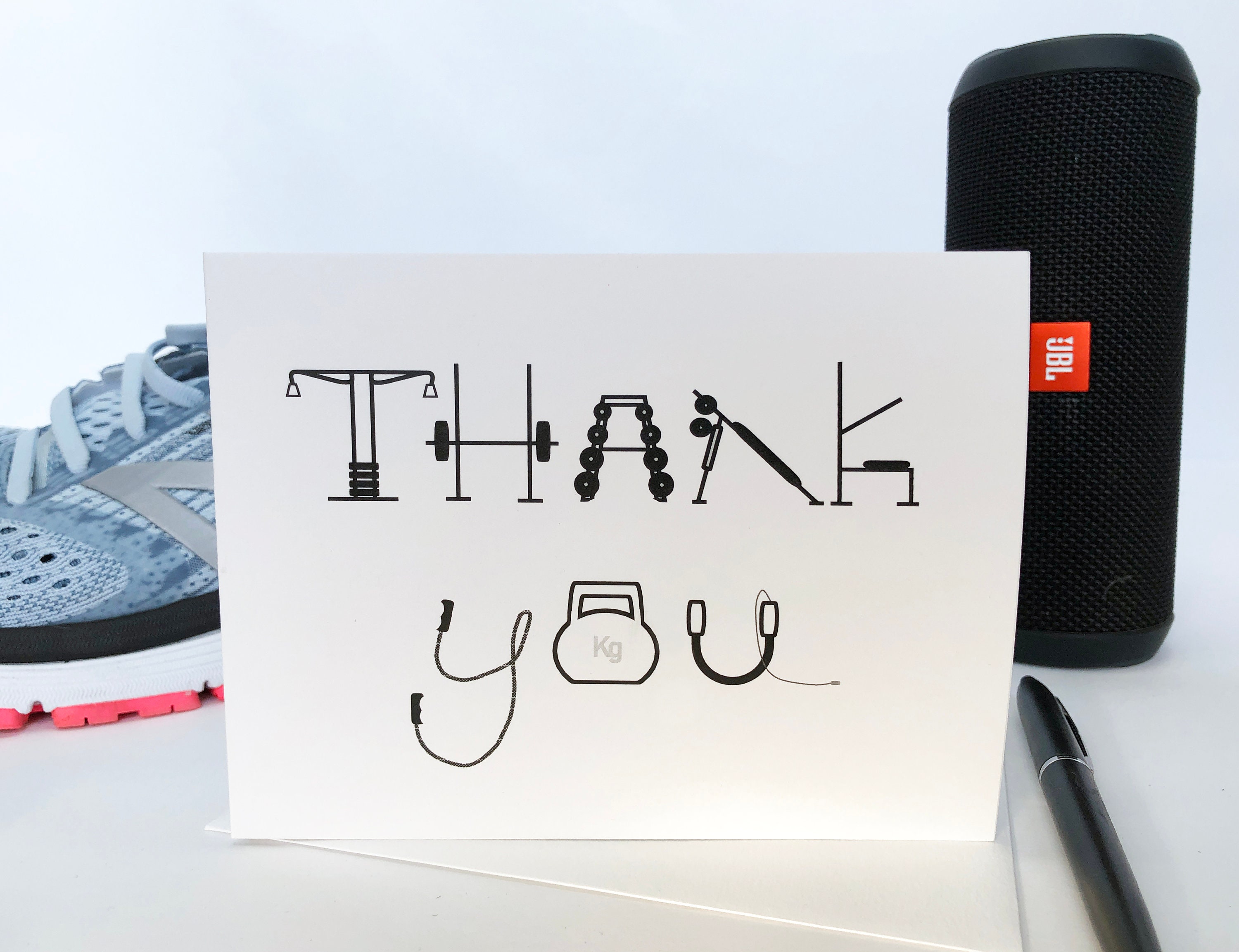 Workout Themed Thank You Card Exercise Personal Trainer - Etsy