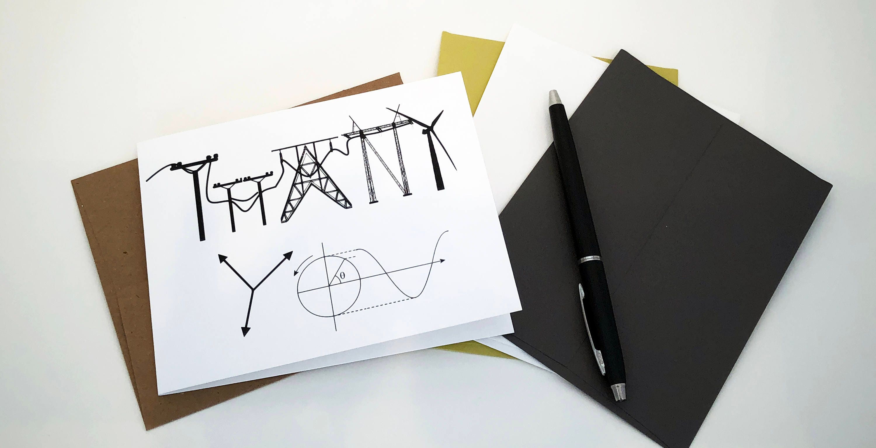 Power Themed Thank You Card - Engineering - Industrial - Electrician ...