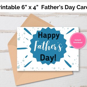 Father's Day Card-printable Happy Father's Day Card-digital File Father ...