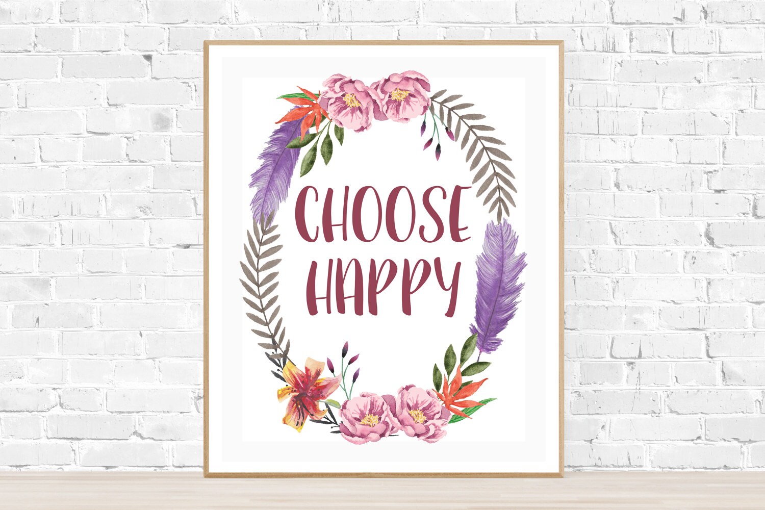 Choose Happy- Printable Sign-inspiration Print, Wall Decor- Instant ...