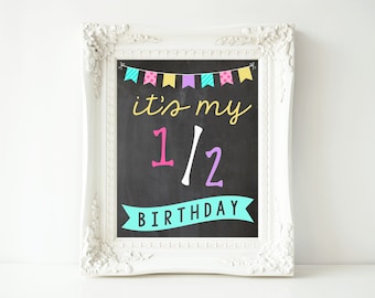 Printable Half Birthday | Etsy