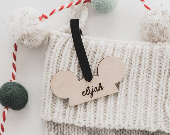 Personalized Mickey Name Tag Gift Tag Custom Mouse Ears - Etsy