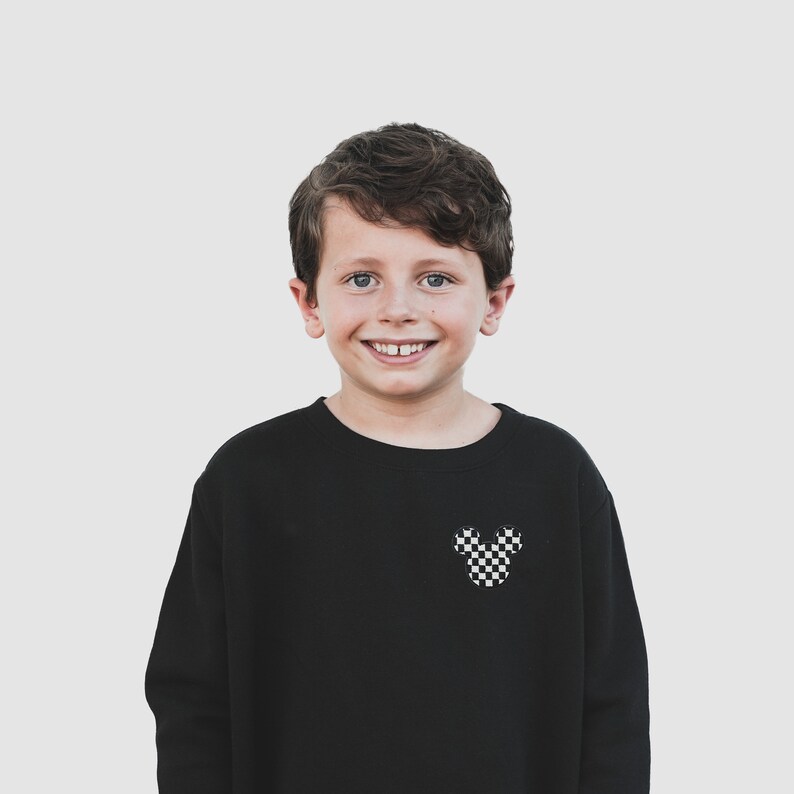 Checker Mickey Embroidered Disney Sweatshirt, Family Matching Disney ...