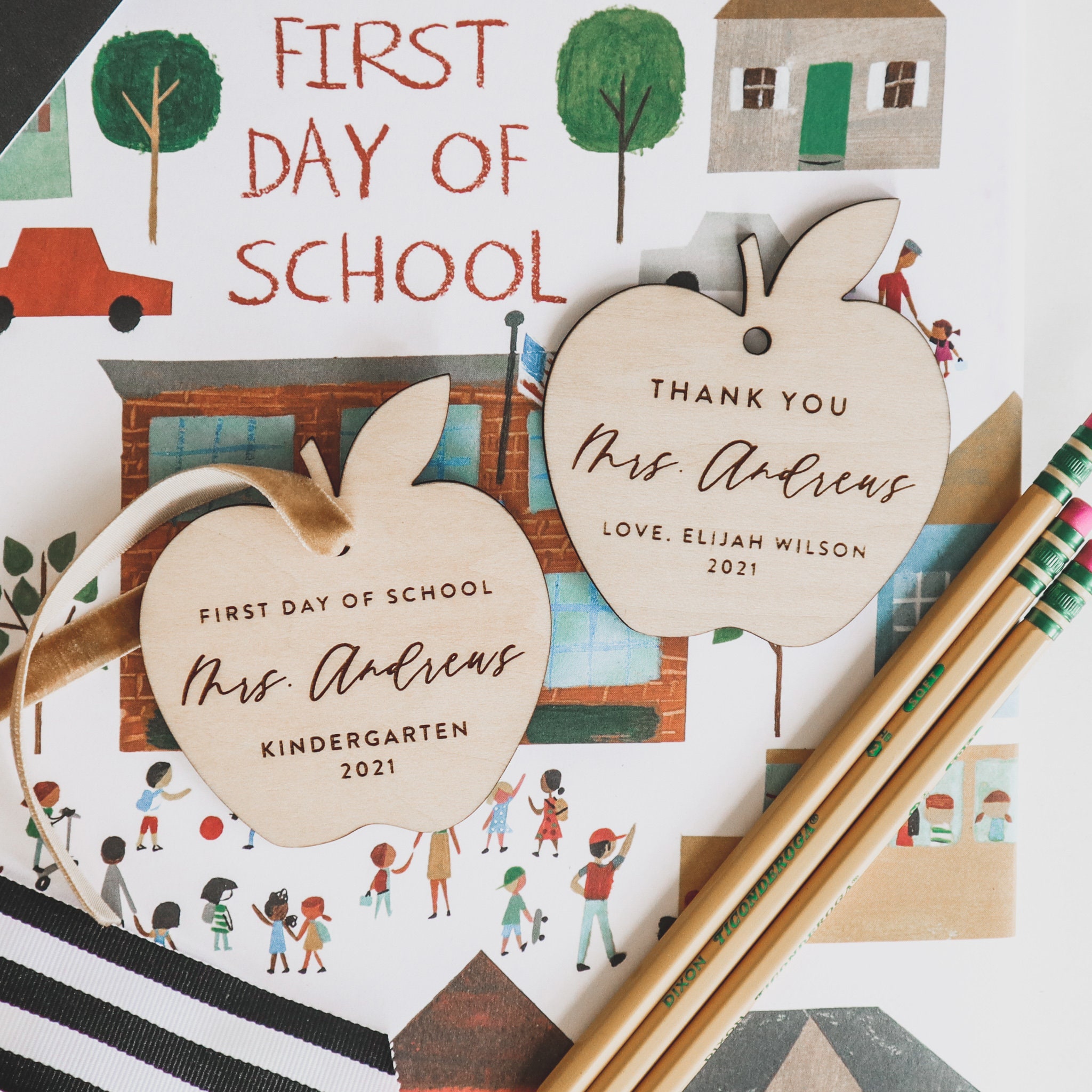 Personalized Apple Name Tag First Day of School Teacher | Etsy