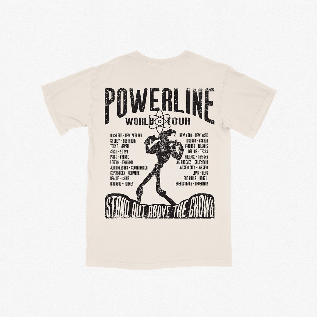 Powerline World Tour Band Tee Comfort Colors Unisex Shirt - Etsy