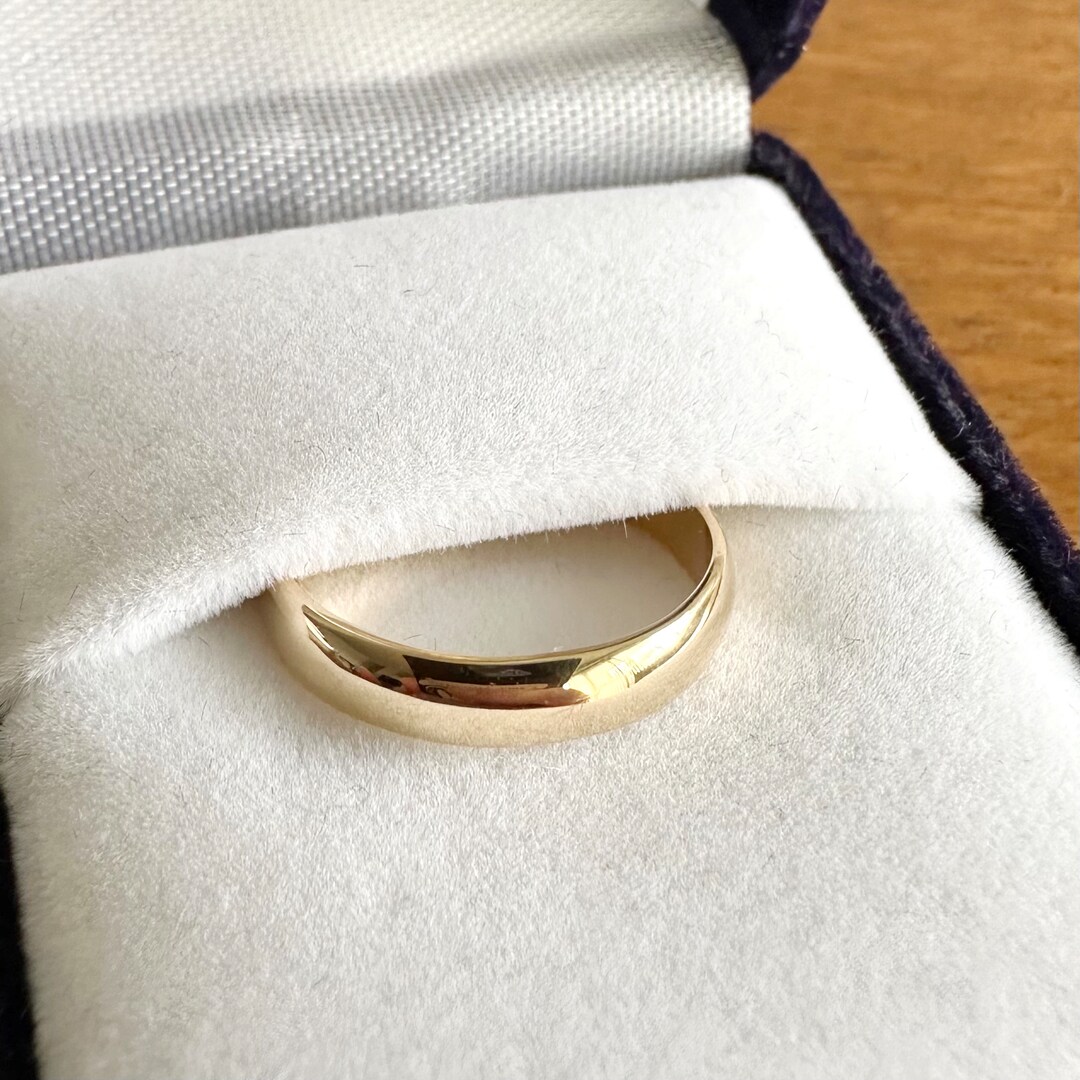14k Yellow Gold Plain Donut Band 3.9mm - Etsy