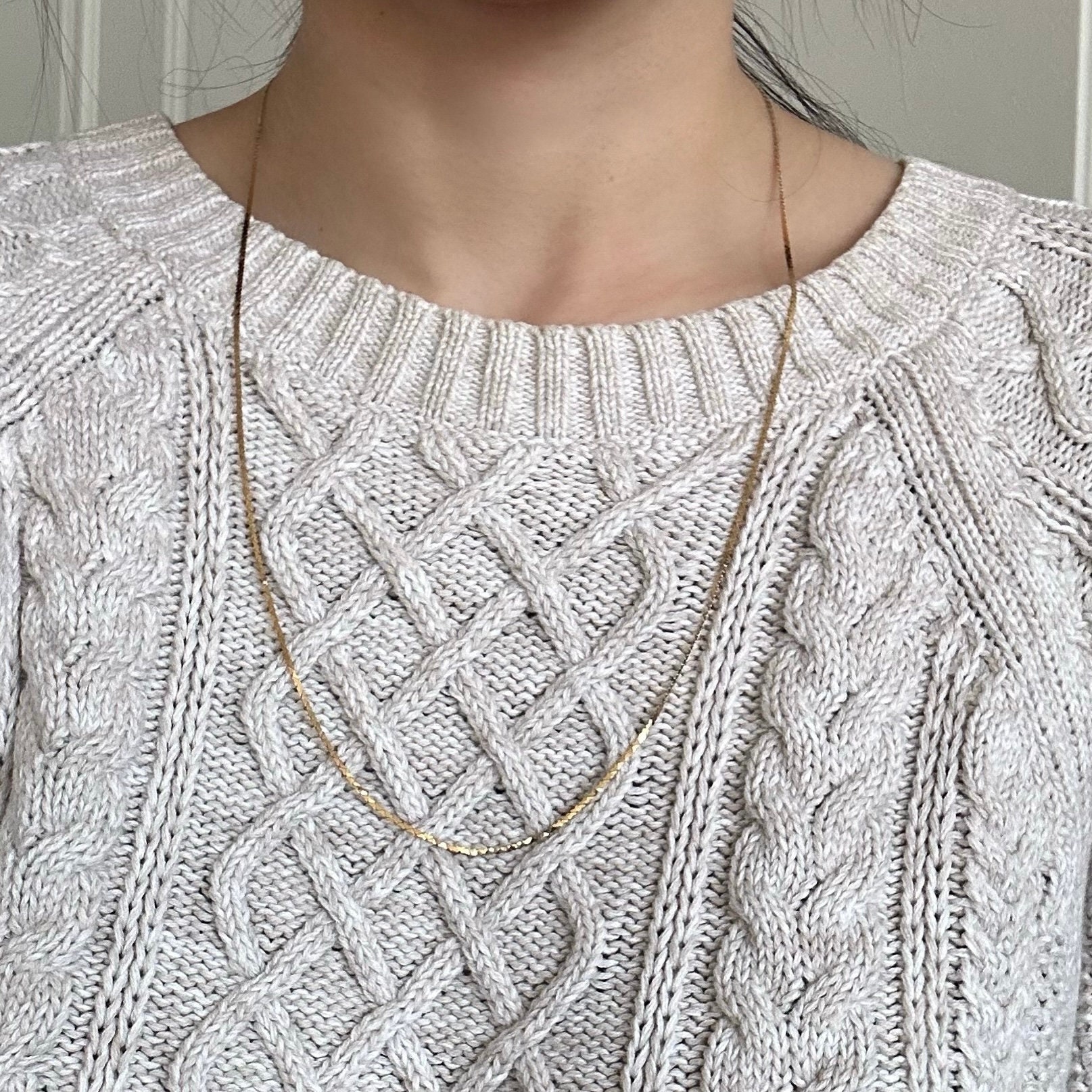 Vintage 14k Yellow Gold Cobra Link Chain 24 Inches - Etsy