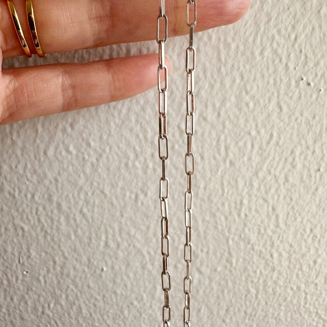 Vintage Sterling Silver Paper Clip Chain 16 Lobster Clasp - Etsy