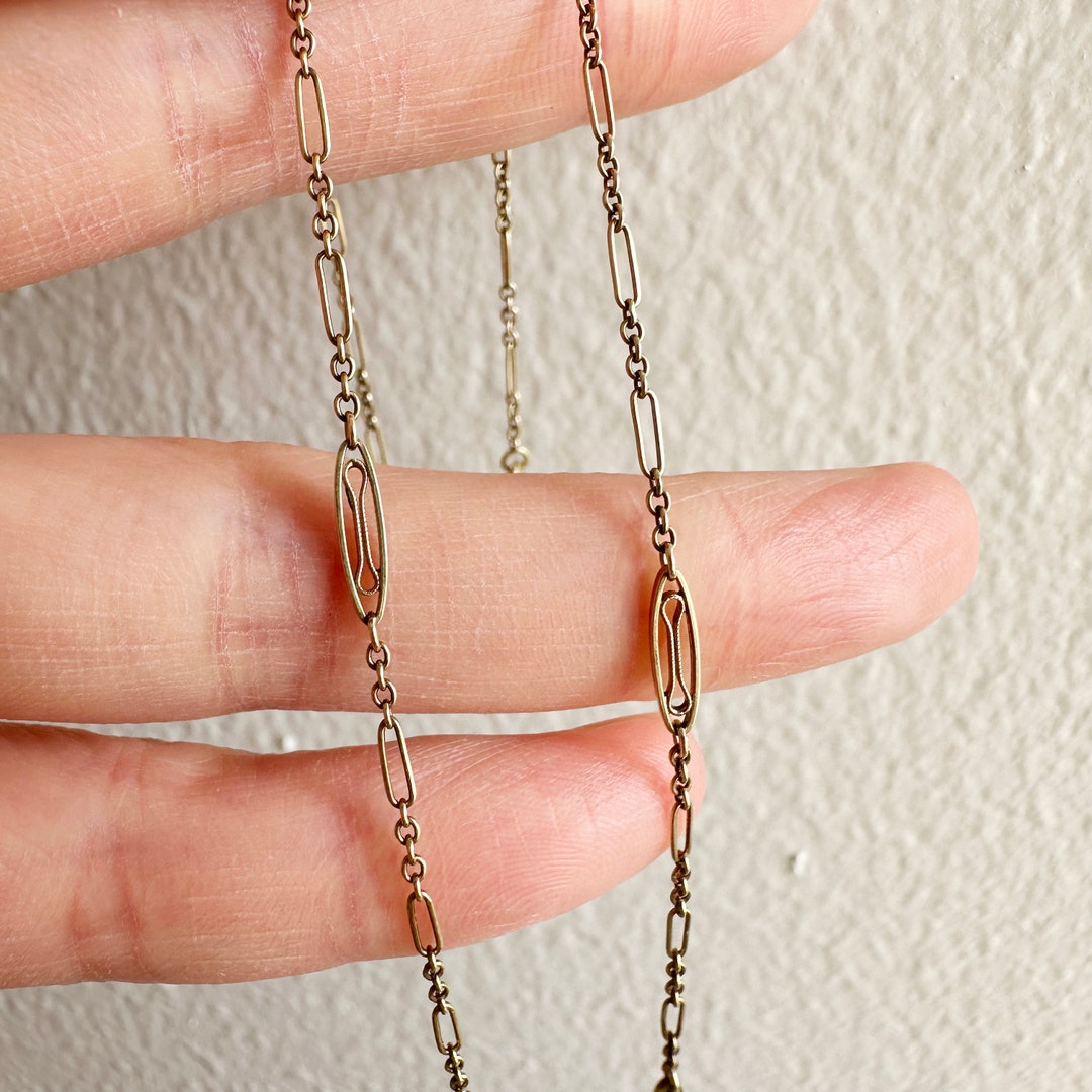 Rare Vintage 14k Dainty Paperclip Filigree Chain 15.5 - Etsy