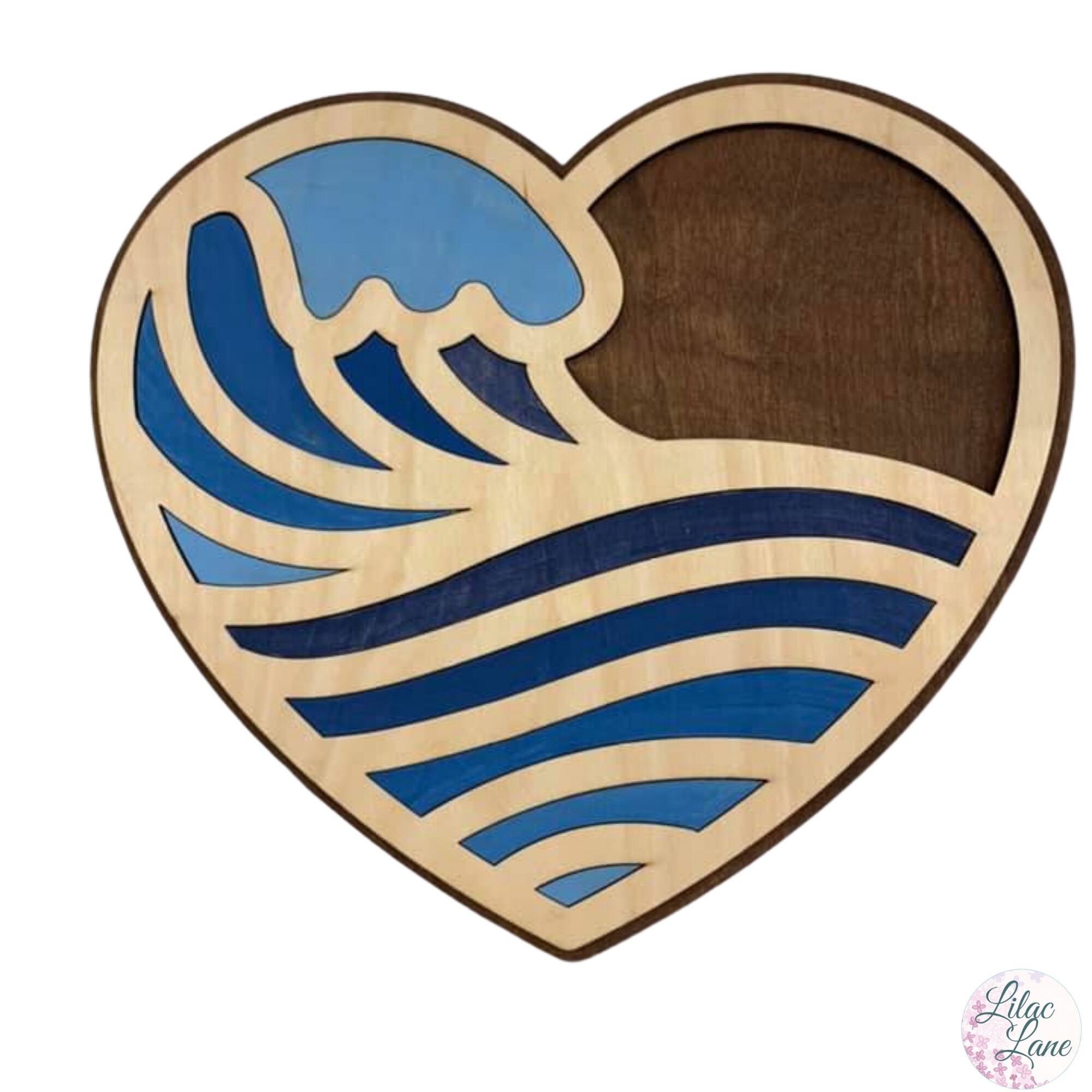 Layered Ocean Wave Heart Ocean Decor Ocean Wave Wood | Etsy