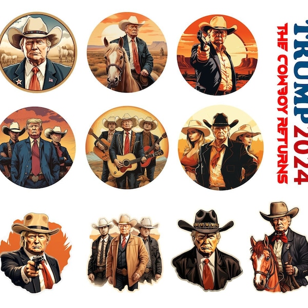 Trump Cowboy Sticker - Etsy