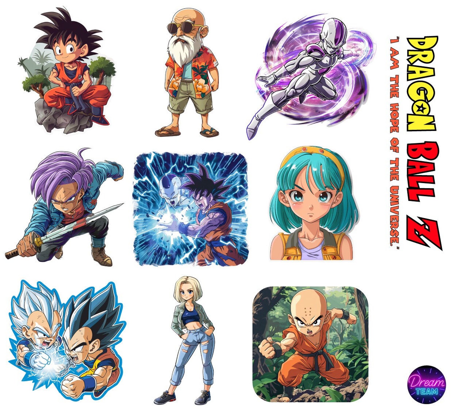 DRAGON BALL Z- Goku,stickers for Kids, Laptop, Phone, Car, Water Bottle ...