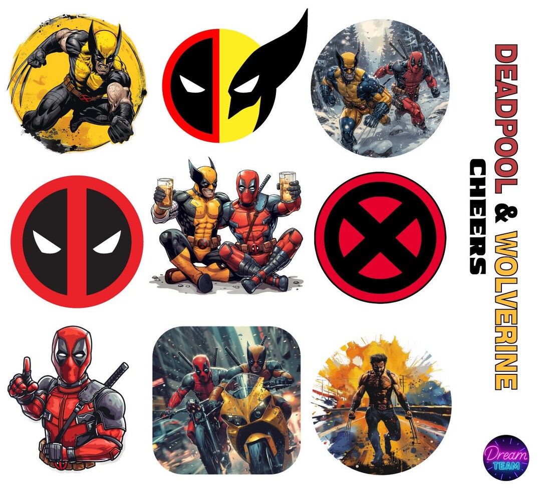 DEADPOOL & WOLVERINE, X-men, Marvel, Comics, Movie, Film, 1980 Stickers ...