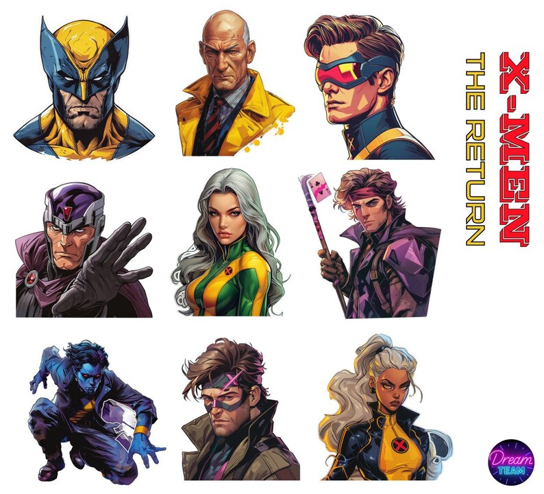 X-MEN Marvel, Wolverine-professor X Cyclops Storm Stickers for Kids ...