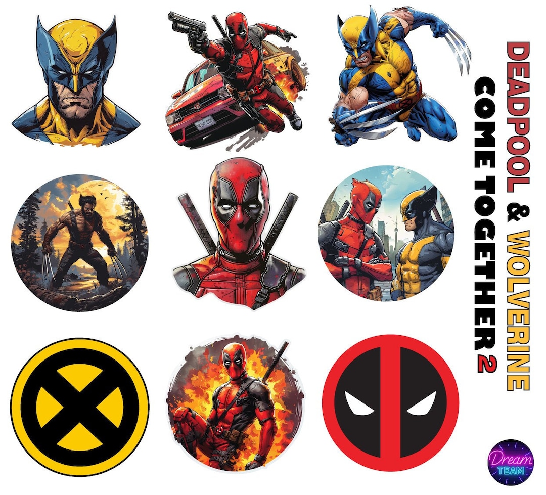 DEADPOOL & WOLVERINE Stickers for Laptop, Phone, Car, Water Bottle ...