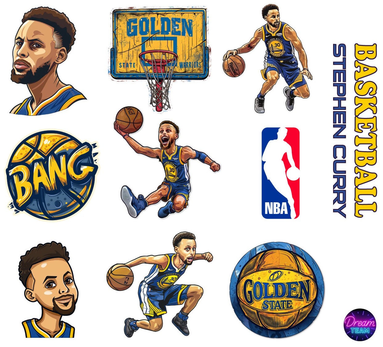 Basketball, Sport, Golden State Warriors, NBA, NBA Player Stickers for ...
