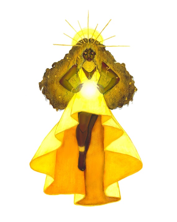 God is a Black Woman Digital Art Print Illustration | Etsy