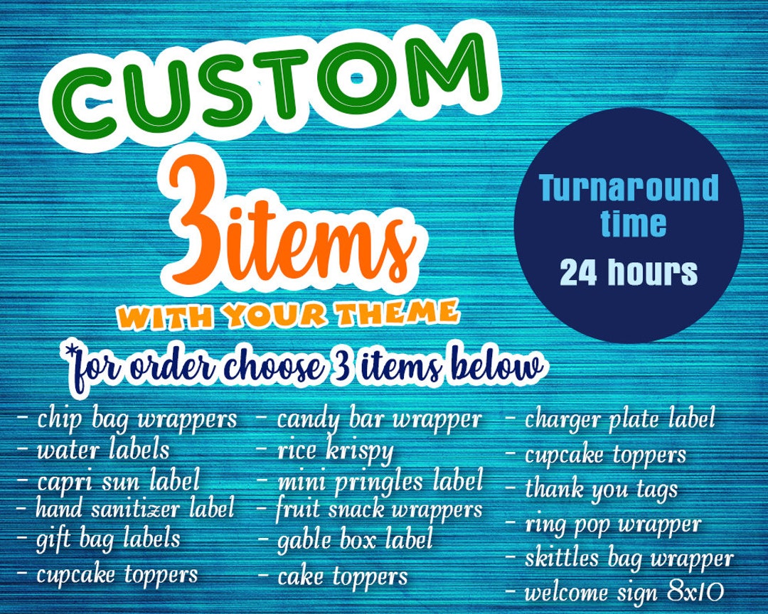 Custom Party Labels 3 Items-photo-custon Labels-custom Wrappers-custom ...