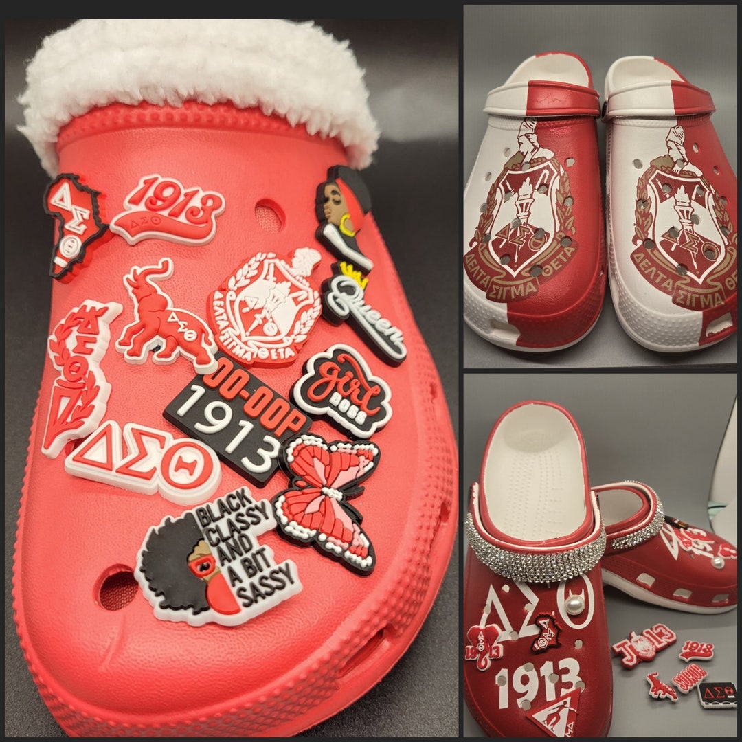 DST Red & White Shoe Charms - Etsy