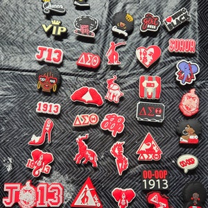 DST- Red & White Shoe Charms - Etsy