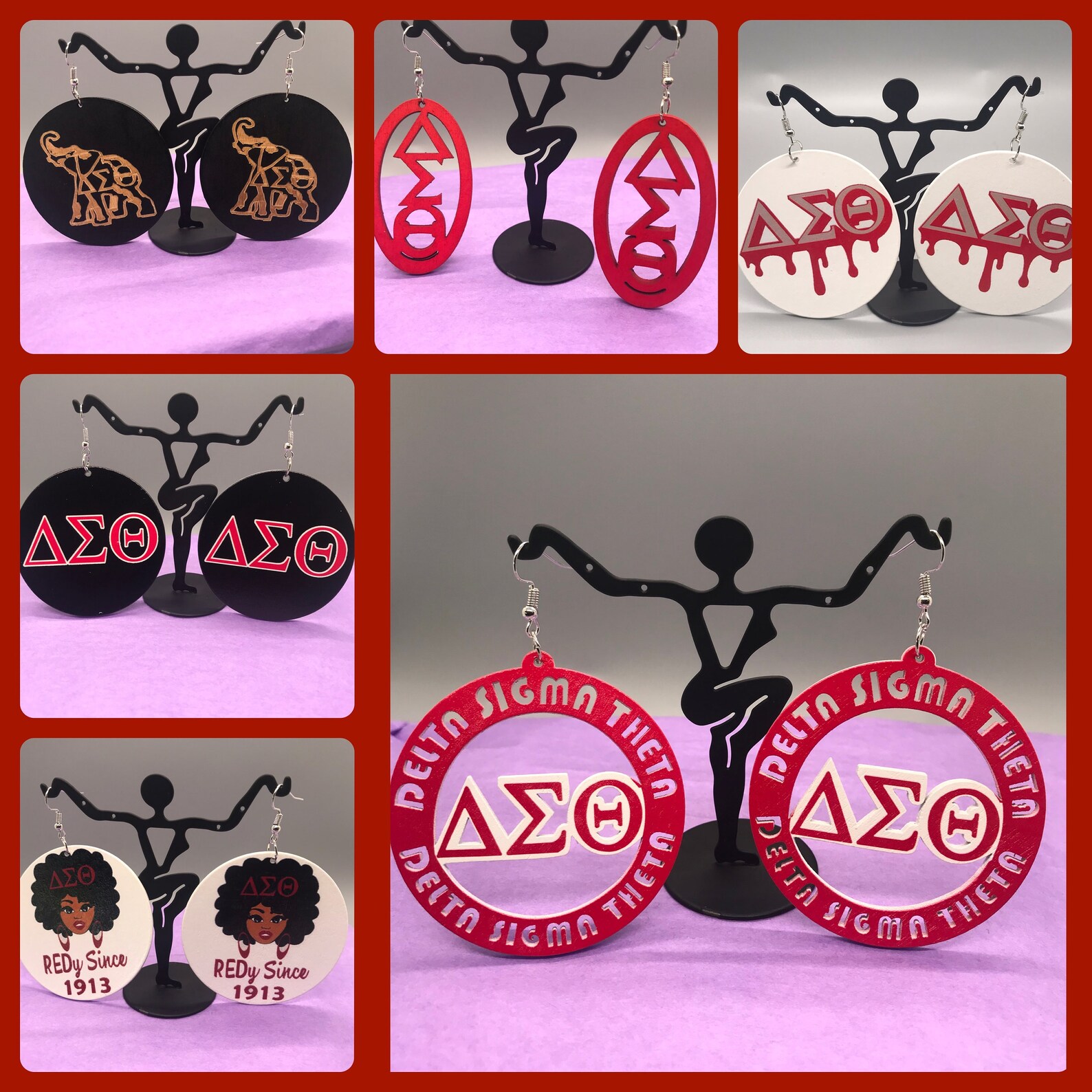 Delta Sigma Theta Earrings - Etsy