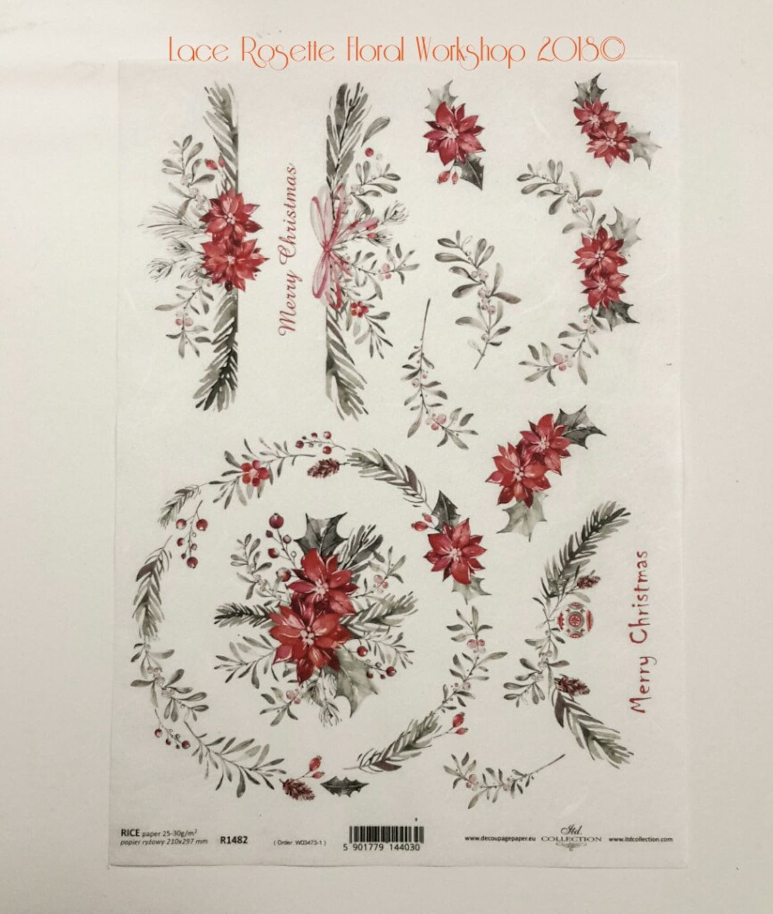 Decoupage Christmas Theme Rice Paper Sheets A4 Size 210mm x | Etsy
