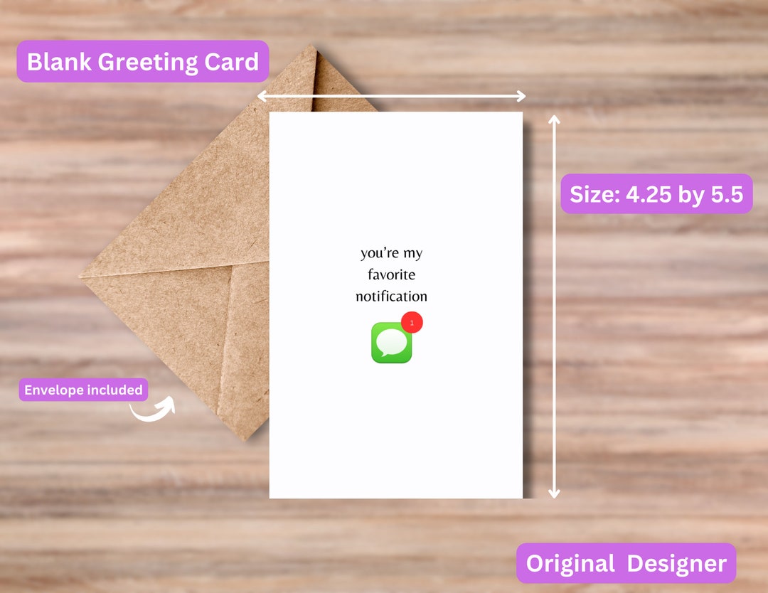 You Are My Favorite Notification Blank Greeting Card, Text Message, SMS ...