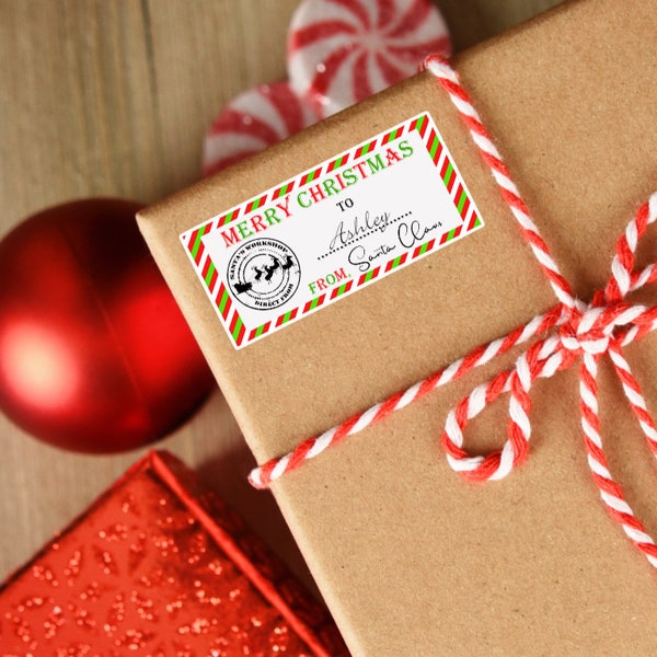 Santa Stickers - Etsy