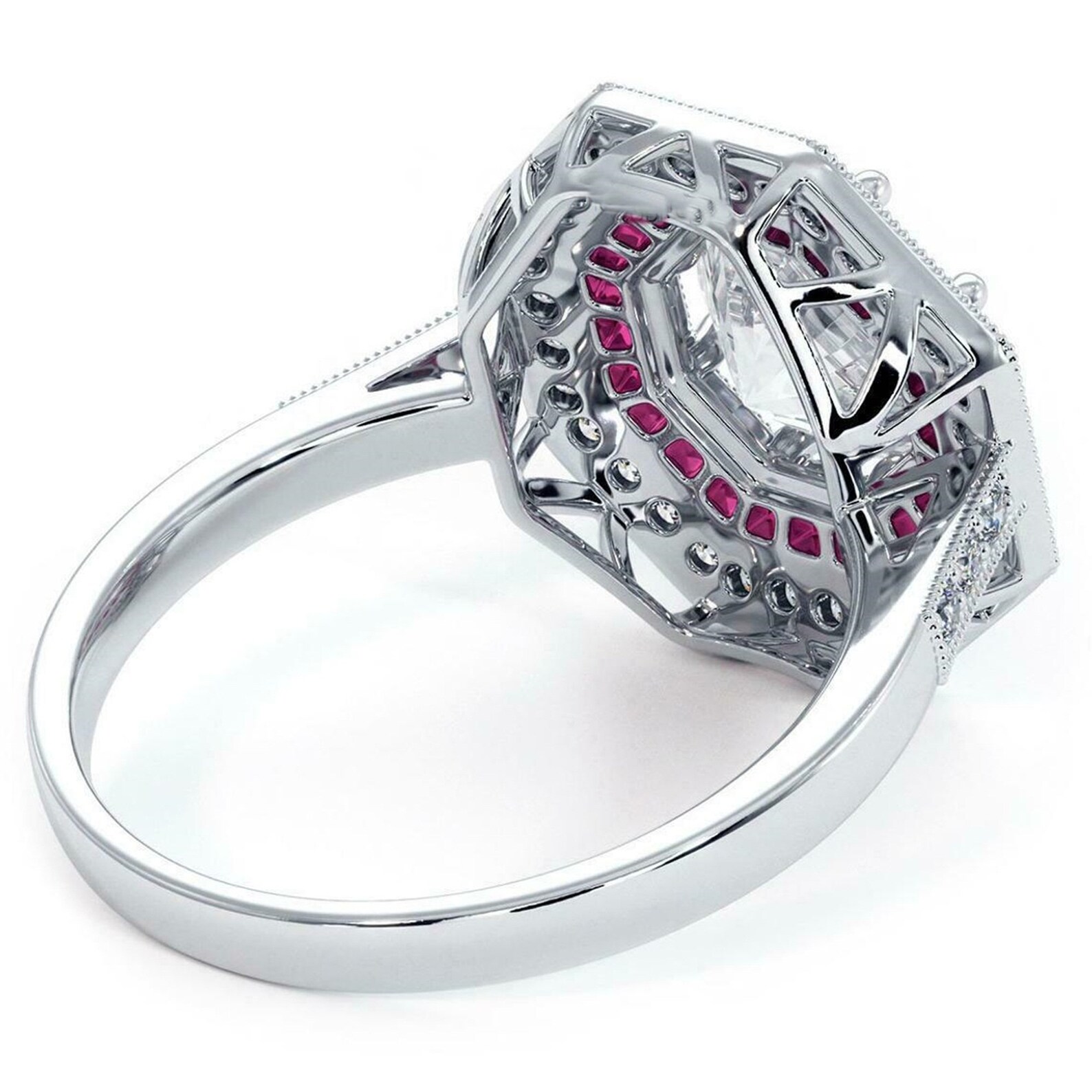 Octagon Shape Vintage Ring/ Old European Cut Diamond Art Deco | Etsy