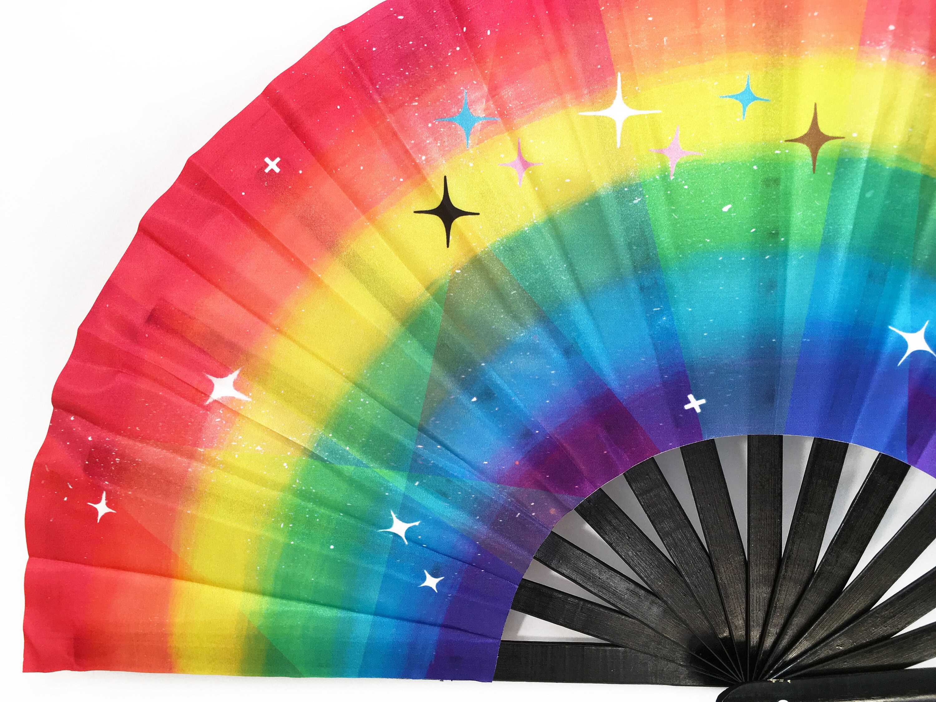 Giant LGBTQ Rainbow Pride Hand Fan Trans & POC Design in - Etsy