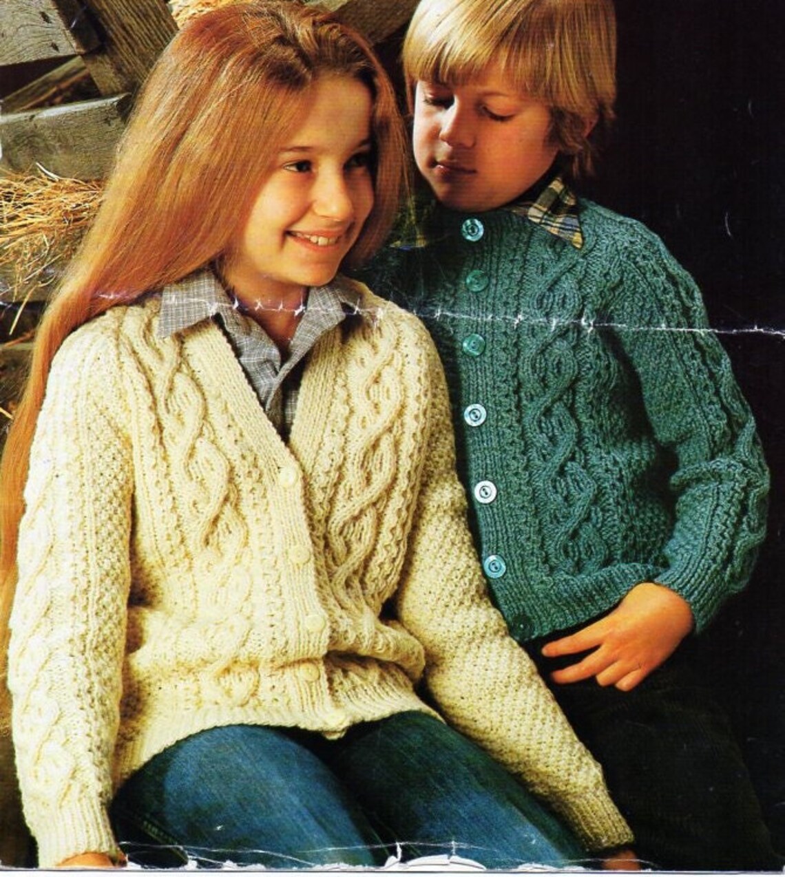 Childrens Aran Jackets KNITTING PATTERN Pdf Download Childs Cable ...