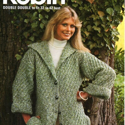Vintage Womens Chunky Jacket Knitting Pattern Pdf Ladies Coat - Etsy