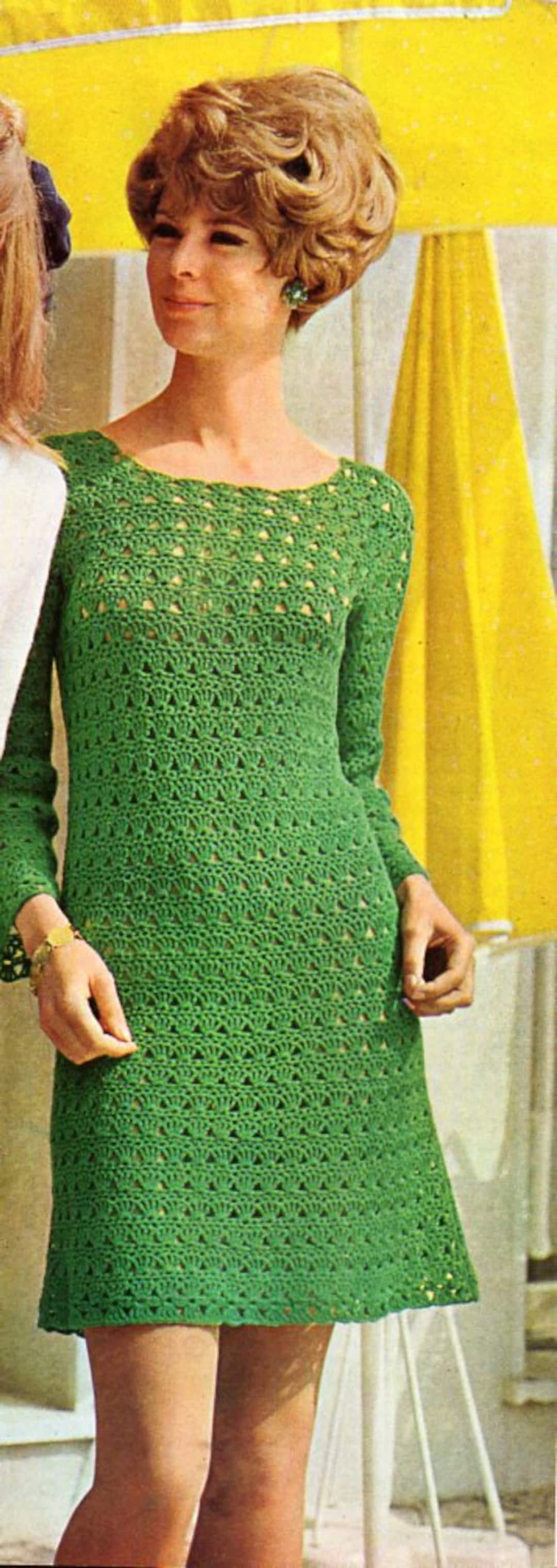 Ladies Crochet Dress Crochet Pattern Pdf Womens 4ply Crocheted Dress ...
