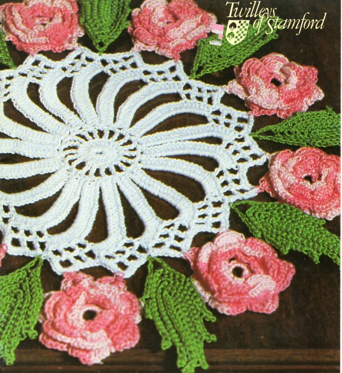 Vintage Crochet Rose Doily Crochet Pattern PDF Crochet Rose | Etsy