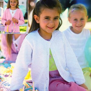 Girls Cardigan KNITTING PATTERN Pdf Download Childrens Jacket Diamond ...