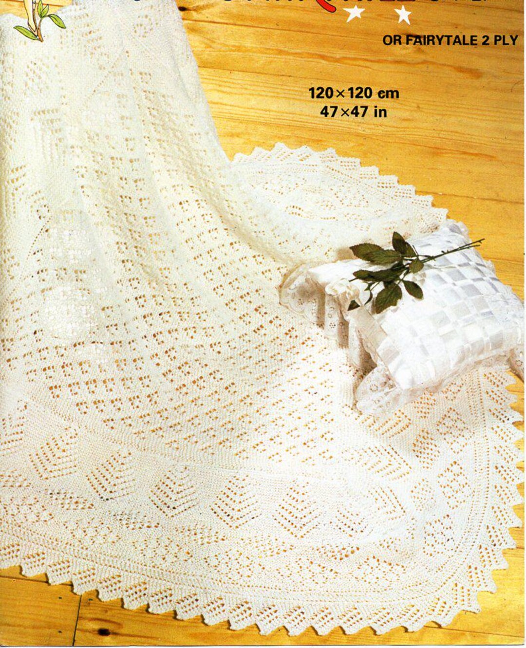 Vintage Baby Shawl KNITTING PATTERN Pdf 2ply / 3ply Square Shawl ...