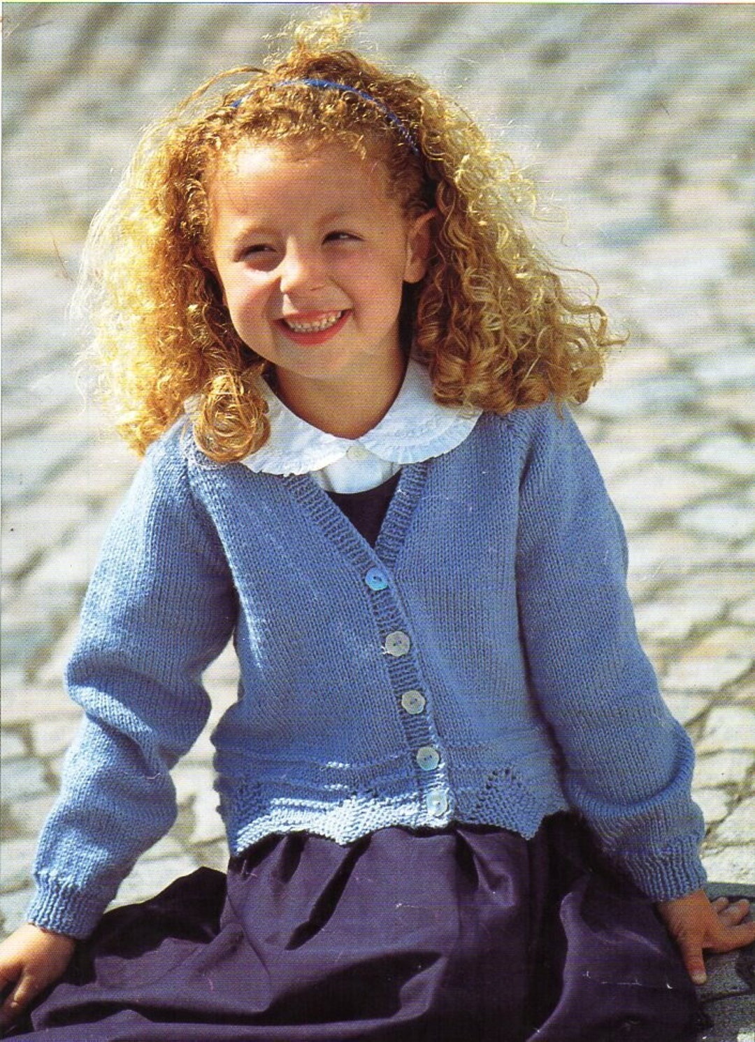 Girls Cardigan KNITTING PATTERN Pdf Download Childrens Border Detail ...